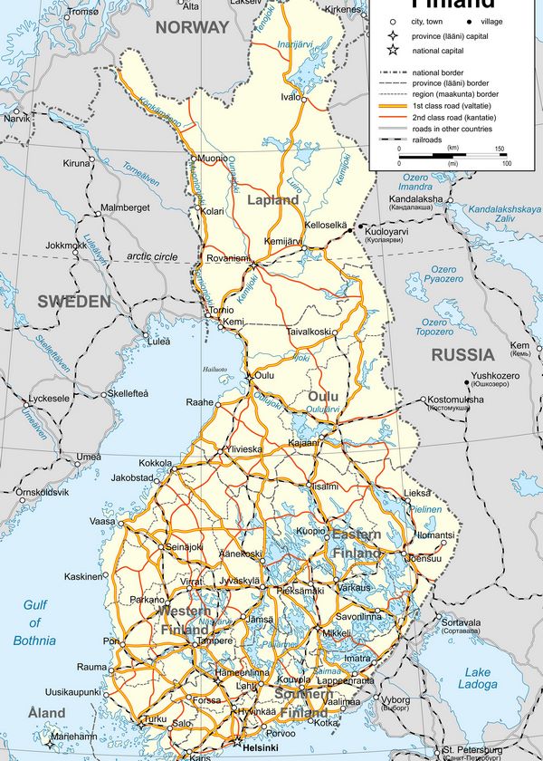 Mape Finska politicka mapa – Posteraj - štampa i uramljivanje