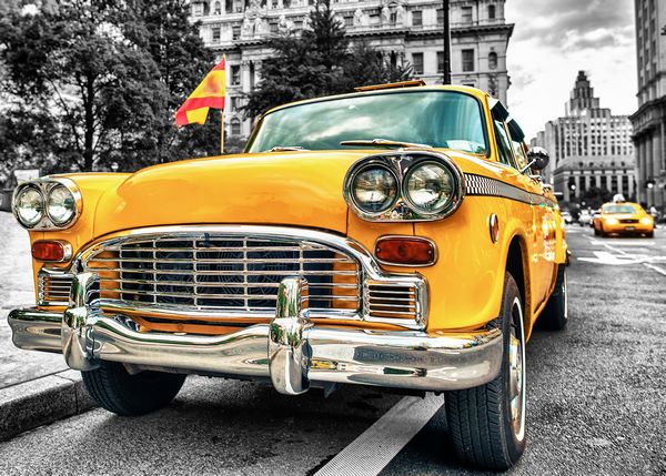 Automobili fotografije zuti retro auto – Posteraj - štampa i uramljivanje